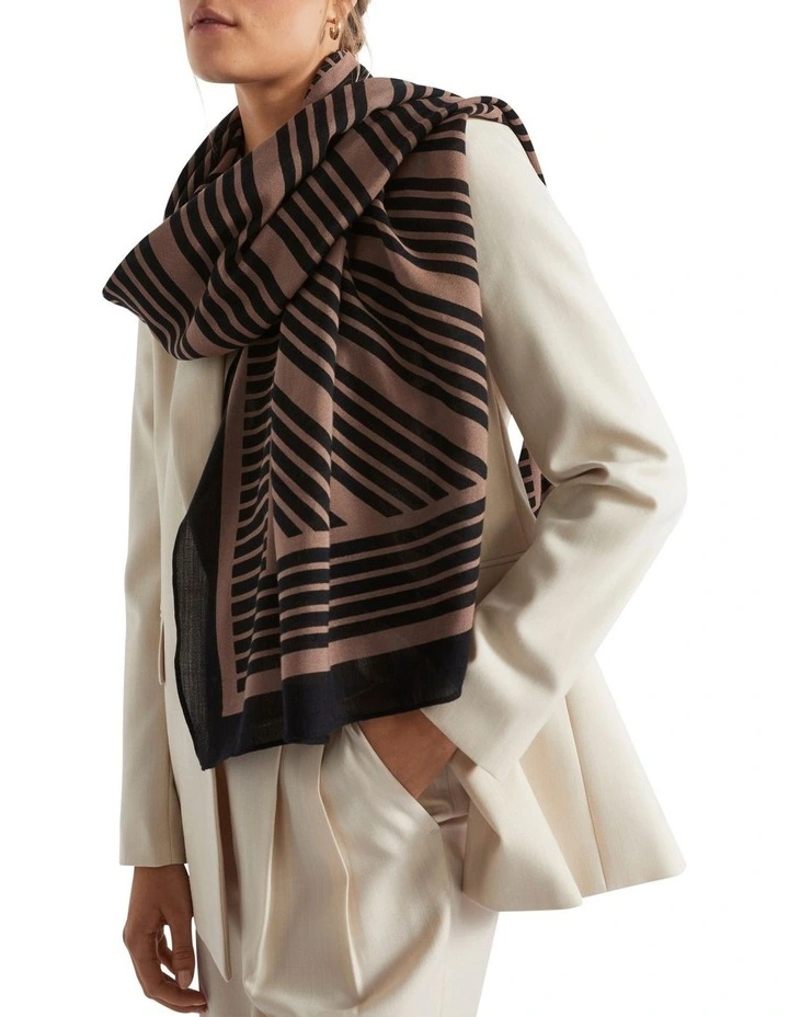 Seed Heritage Line Work Scarf in Macchiato | MYER