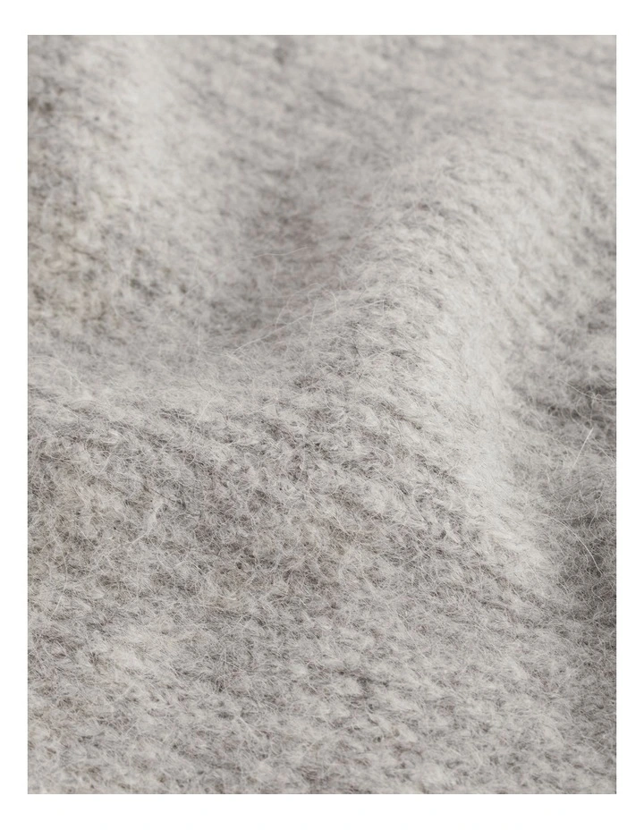 Seed Heritage Fluffy Rib Knit Scarf in Grey Marle | MYER