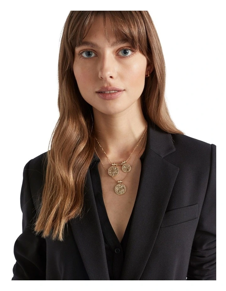 Seed Heritage Medallion Layered Necklace in Gold | MYER