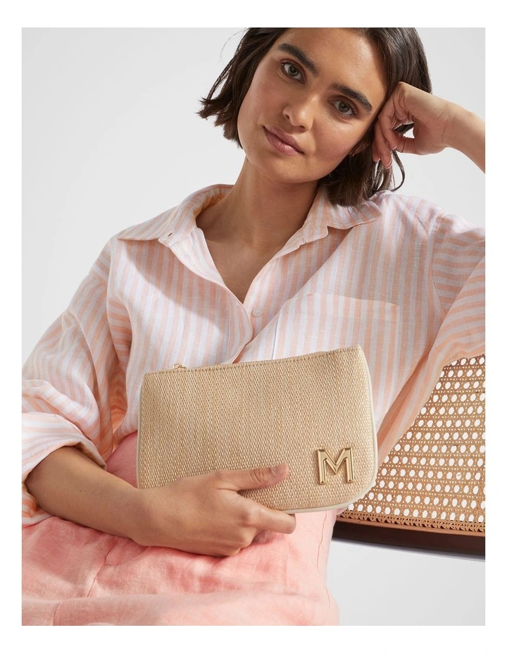 Seed Heritage Initial H Pouch in Oatmeal | MYER