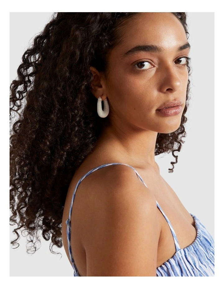 Seed Heritage Thread Wrapped Hoop Earring in White | MYER