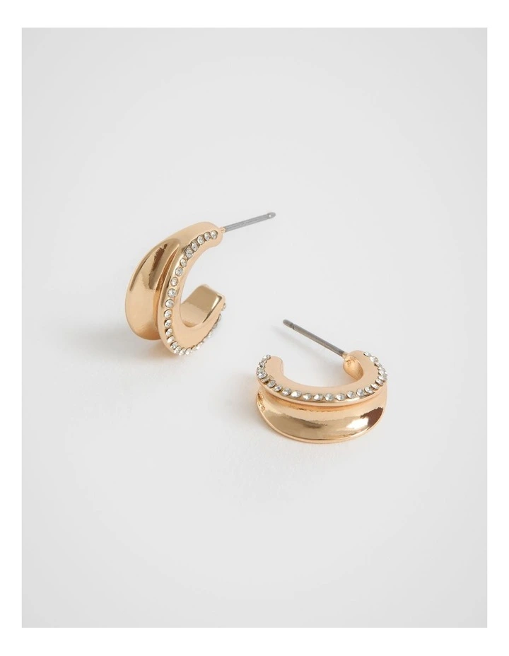 Seed Heritage Crystal Edge Hoop in Gold | MYER