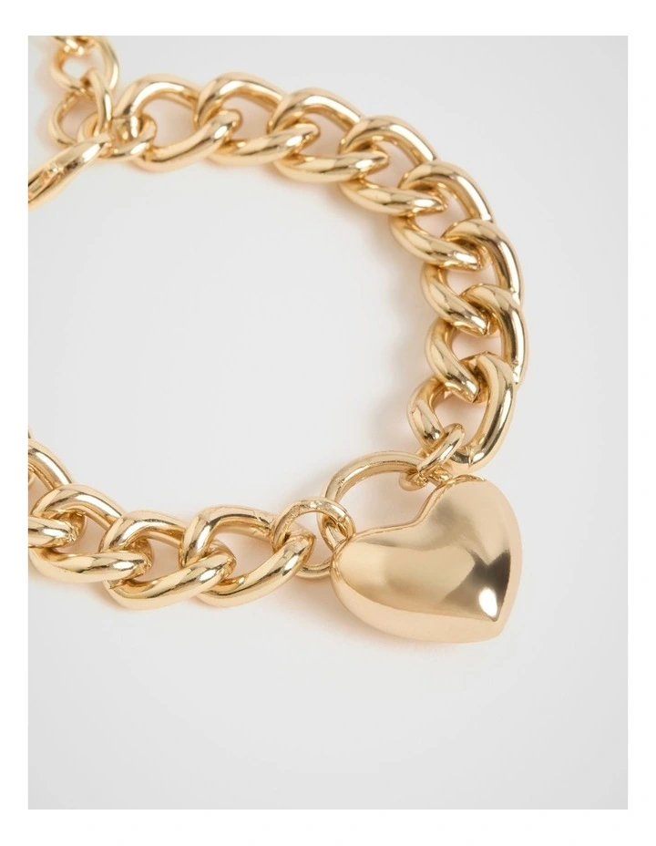 Seed Heritage Heart Pendant Chain Bracelet In Gold | MYER
