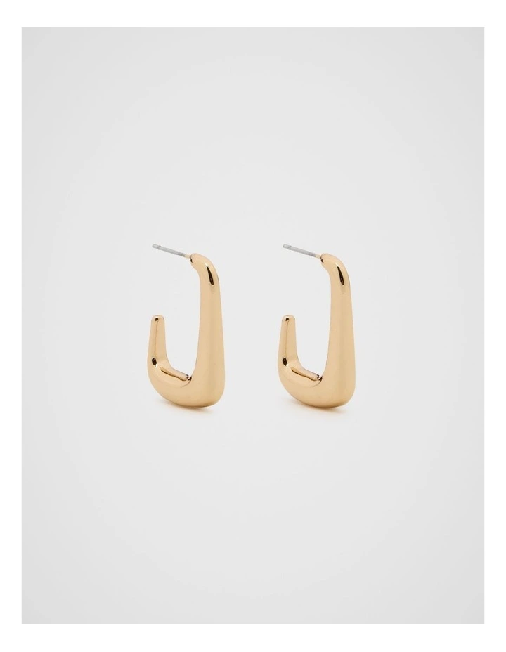 Seed Heritage Small Rectangular Hoop in Gold | MYER