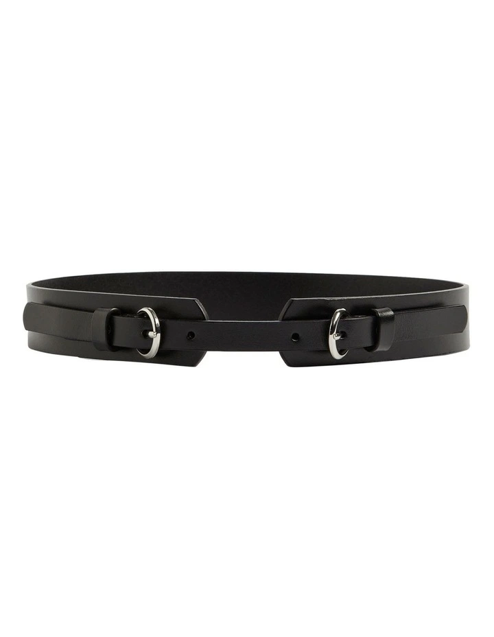 Seed Heritage Ivy Buckle Waist Belt in Black | MYER