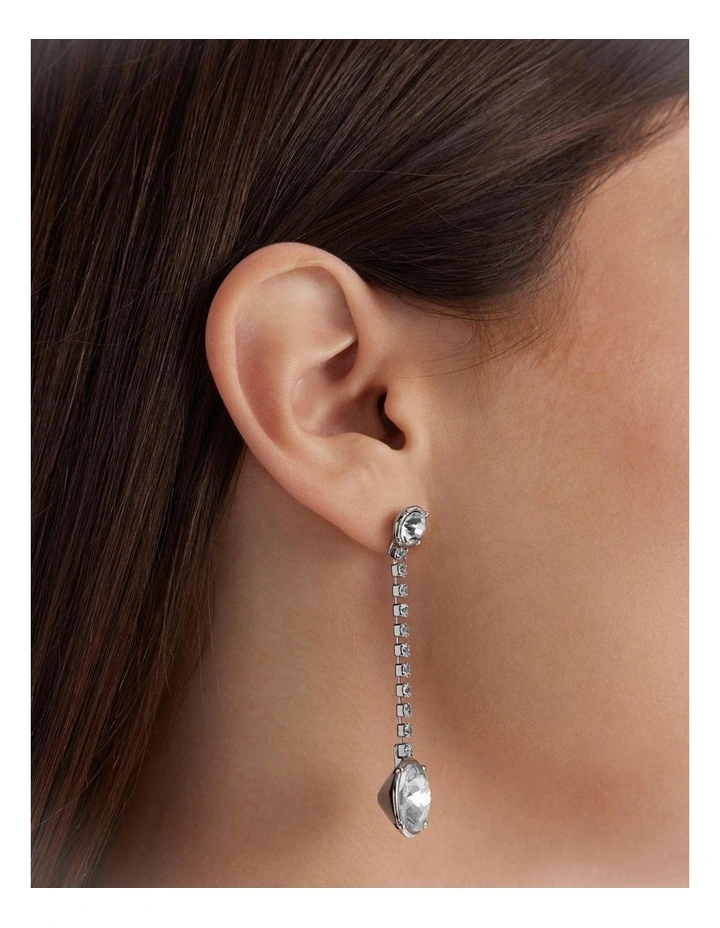 Mimco Sparkle Drop Earrings in Silver | MYER