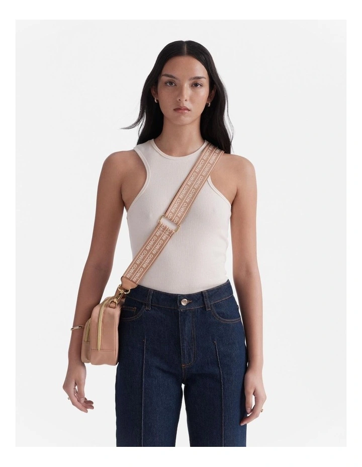 Mimco Mim Duo Webbing Bag Strap in Almond | MYER