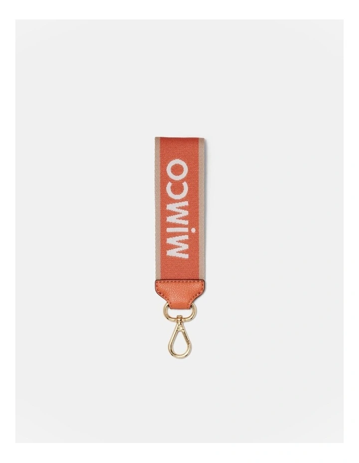 Mimco Stripe Webbing Wrist Strap in Terracotta | MYER
