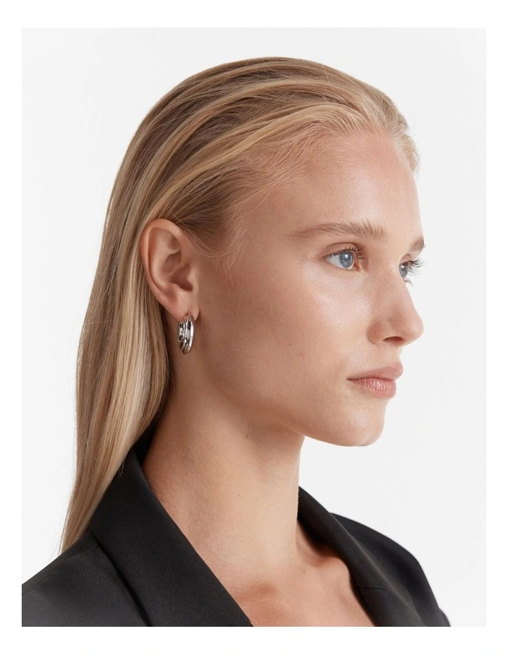 Mimco Lets Groove Large Hoop Earrings In Silver Myer