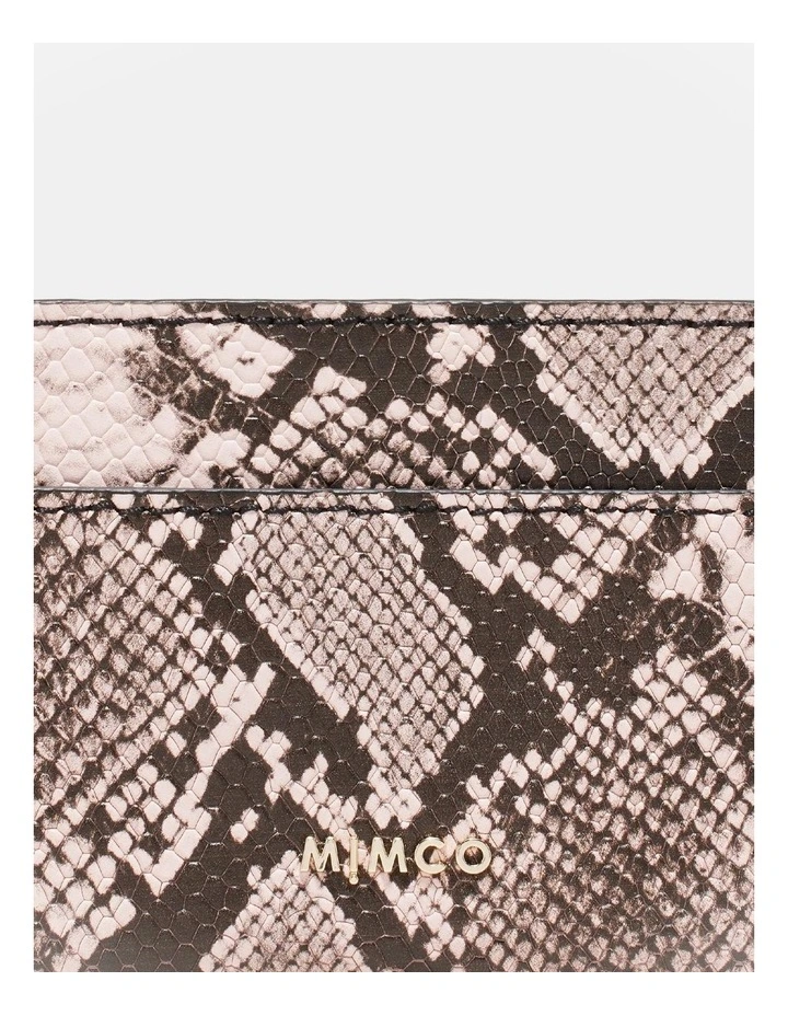 Mimco Drift Card Holder in Blush Snake | MYER