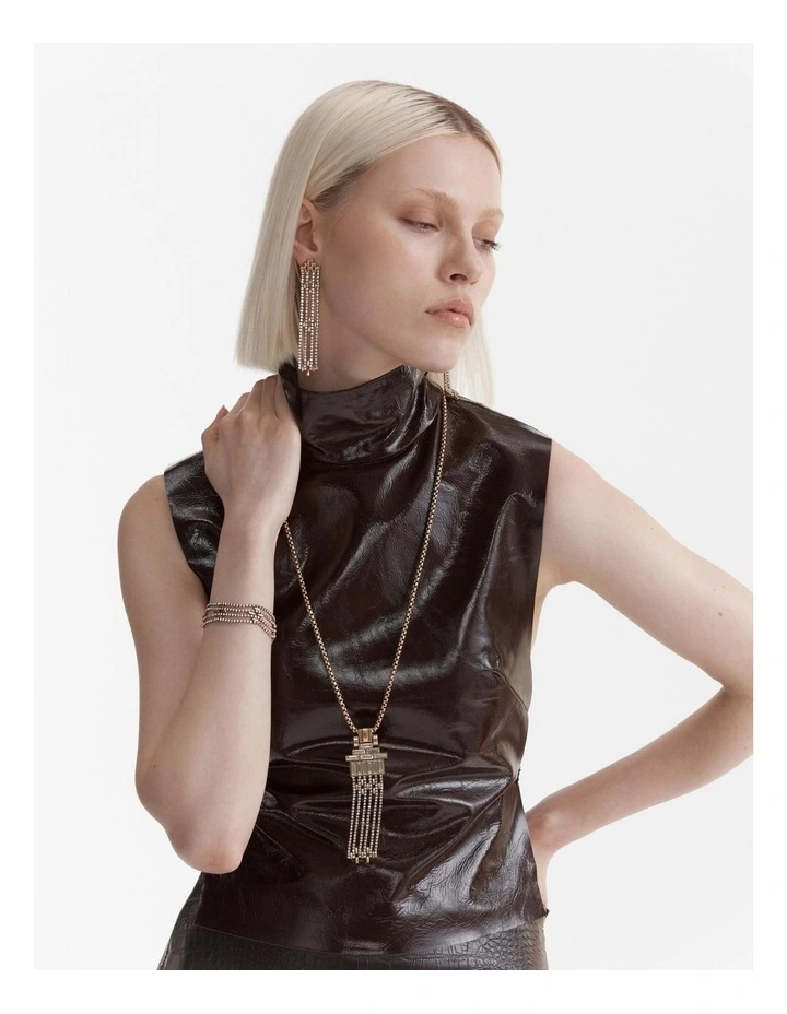 Mimco Crystal Vision Necklace in Gold | MYER