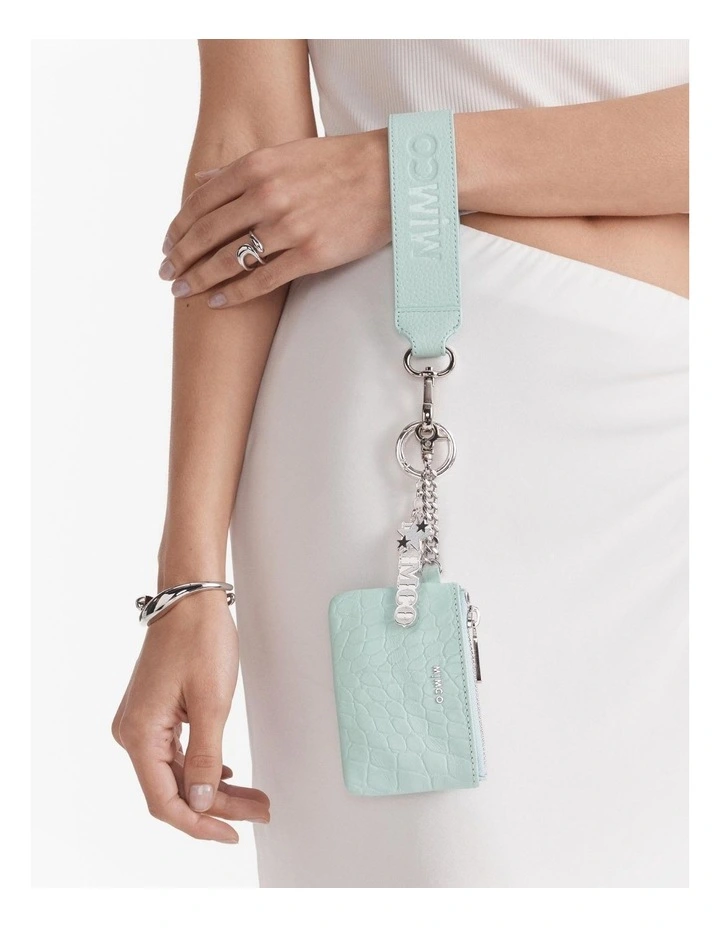 Mimco Patch Leather Keyring in Poolside | MYER