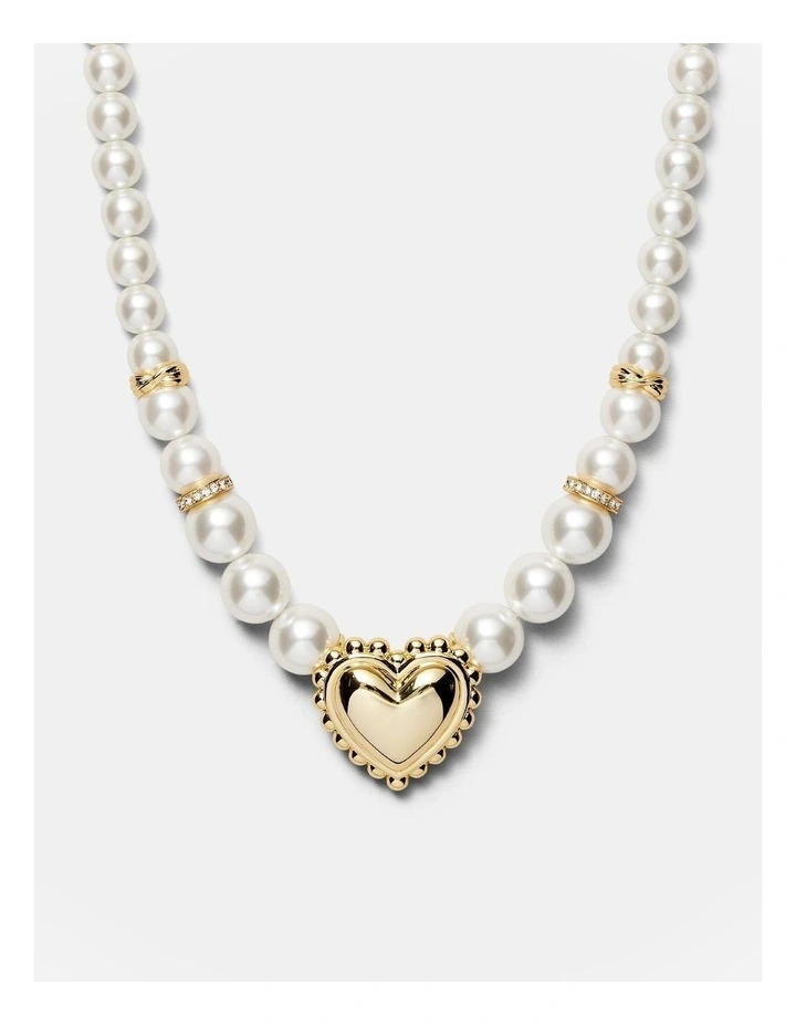 Mimco En Pointe Heart Necklace in Gold | MYER