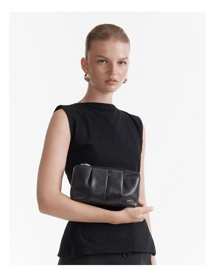 Mimco Donna Pouch in Black Light Gold | MYER