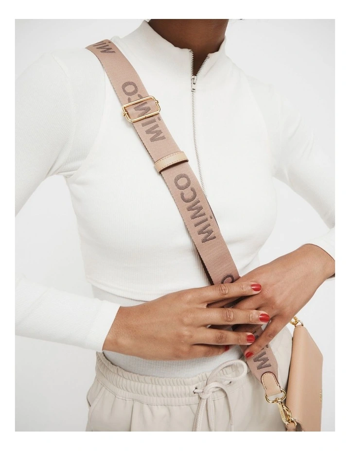 Mimco Webbing Bag Strap in Almond | MYER
