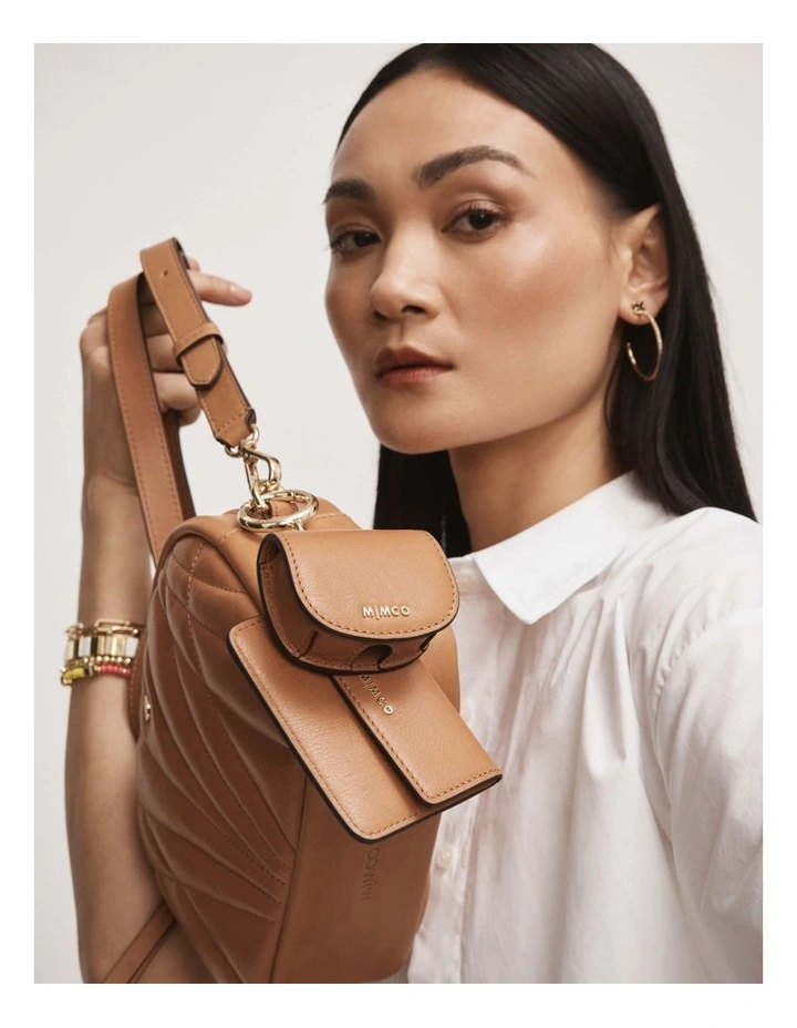 Mimco Classico Multi Charm Keyring in Caramel | MYER