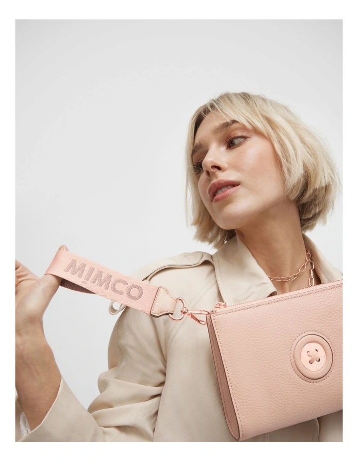 Mimco Webbing Wrist Strap in Almond | MYER