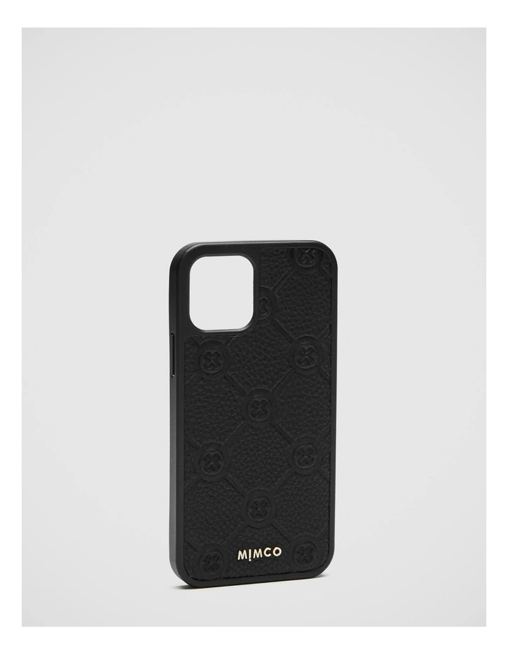 Mimco Mim-gram Phone Case For Iphone 12-12 Pro in Black Light Gold | MYER