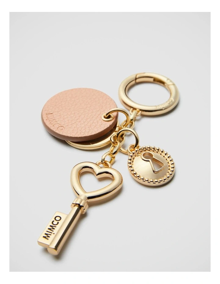 Mimco Key To Mim Heart Keyring in Almond | MYER