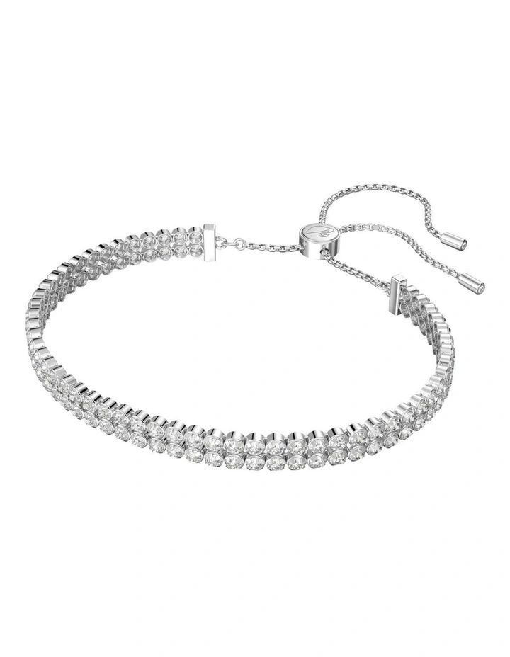 Swarovski Matrix Bracelet Round Cut Rhodium Plated in White | MYER