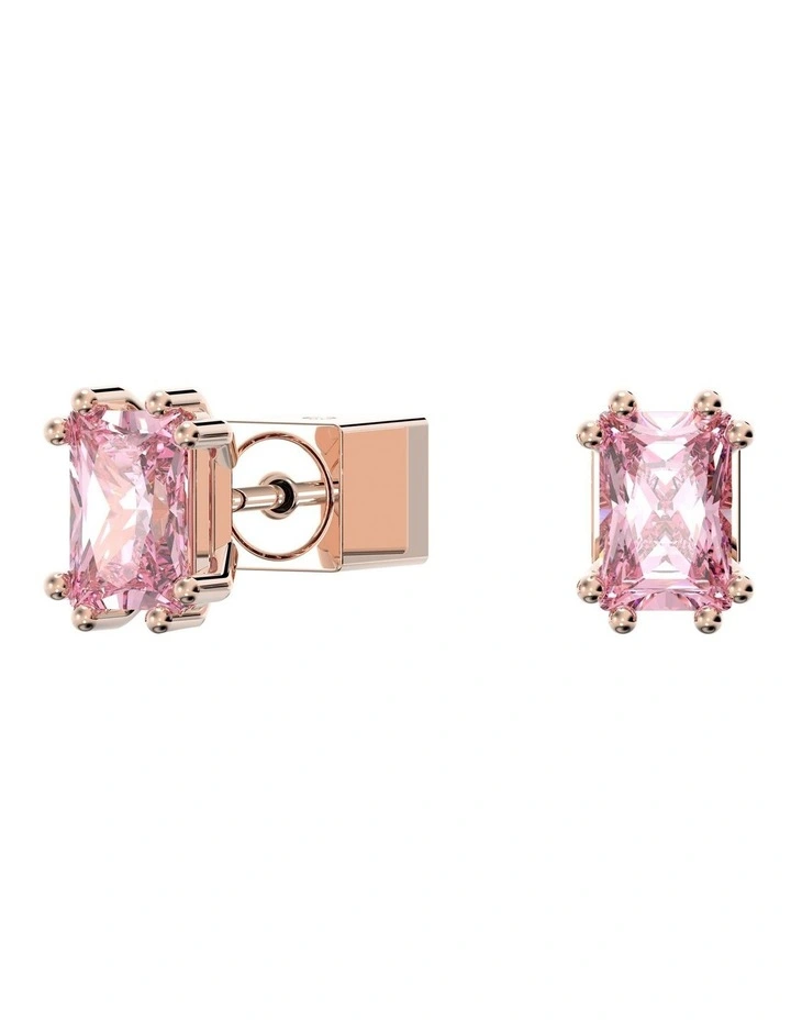 Swarovski Chroma Stud Earrings Cushion Cut Rose Gold-Tone Plated in ...