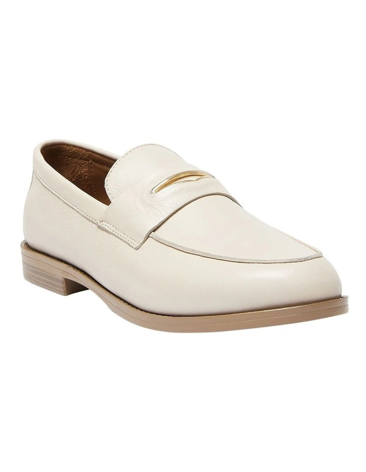 Sandler Lola Flat Leather Loafers in Ivory | MYER