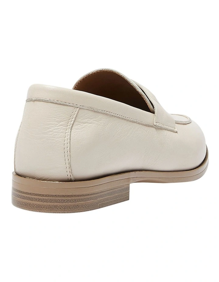 Sandler Lola Flat Leather Loafers in Ivory | MYER