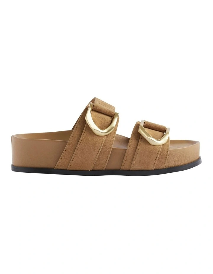 Seed Heritage Ara Footbed Slide in Caramel Suede | MYER