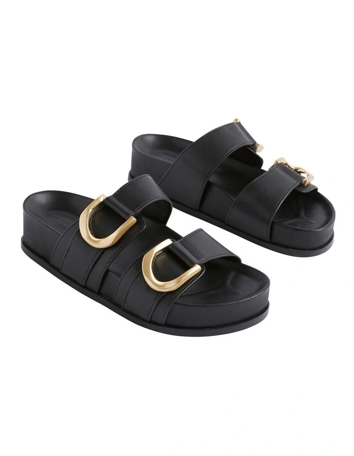 Seed Heritage Ara Footbed Slide in True Black | MYER