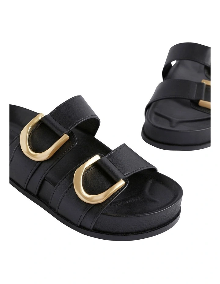 Seed Heritage Ara Footbed Slide in True Black | MYER