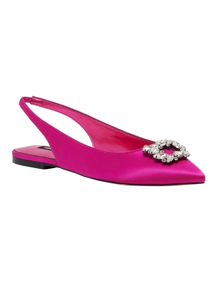 Nine West Blingy Slingback Flats in Magenta Pink | MYER