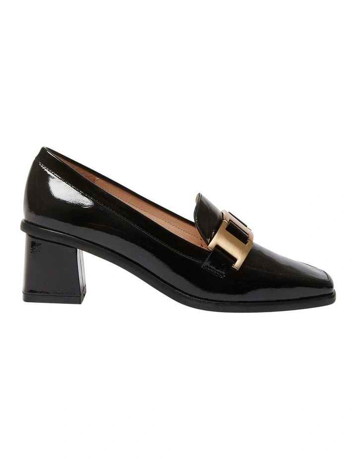 Jane Debster Gable Heeled Leather Shoes in Black Patent | MYER