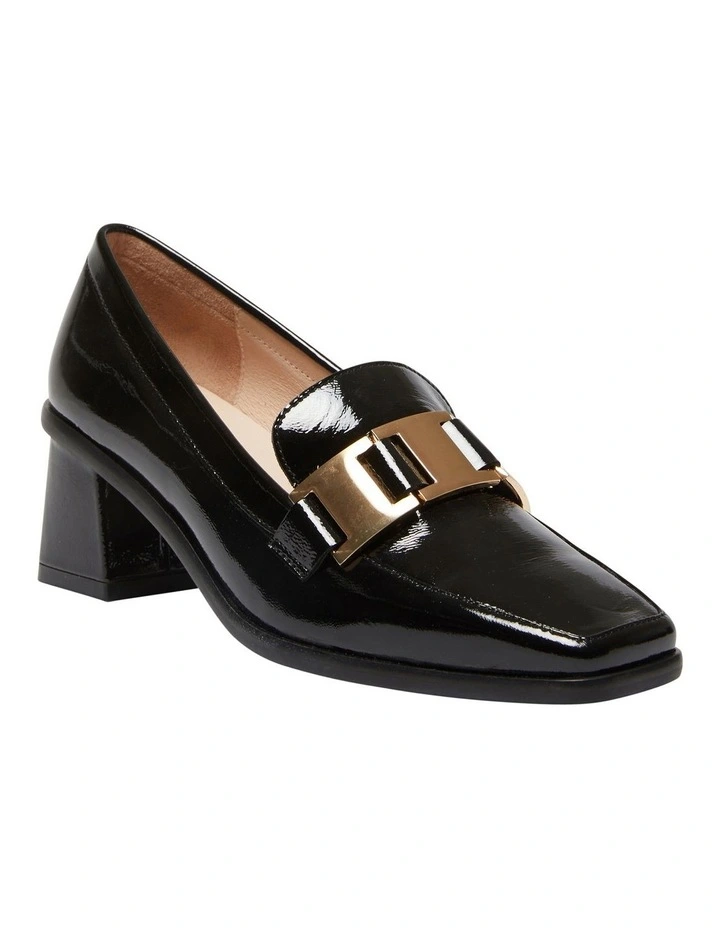 Jane Debster Gable Heeled Leather Shoes in Black Patent | MYER