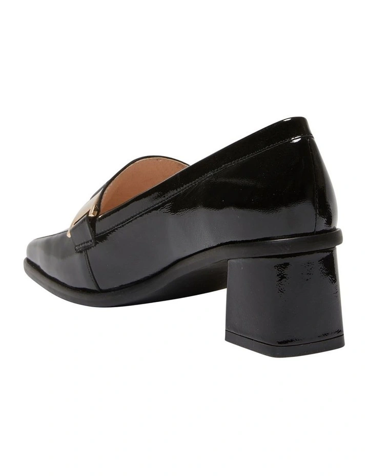 Jane Debster Gable Heeled Leather Shoes in Black Patent | MYER