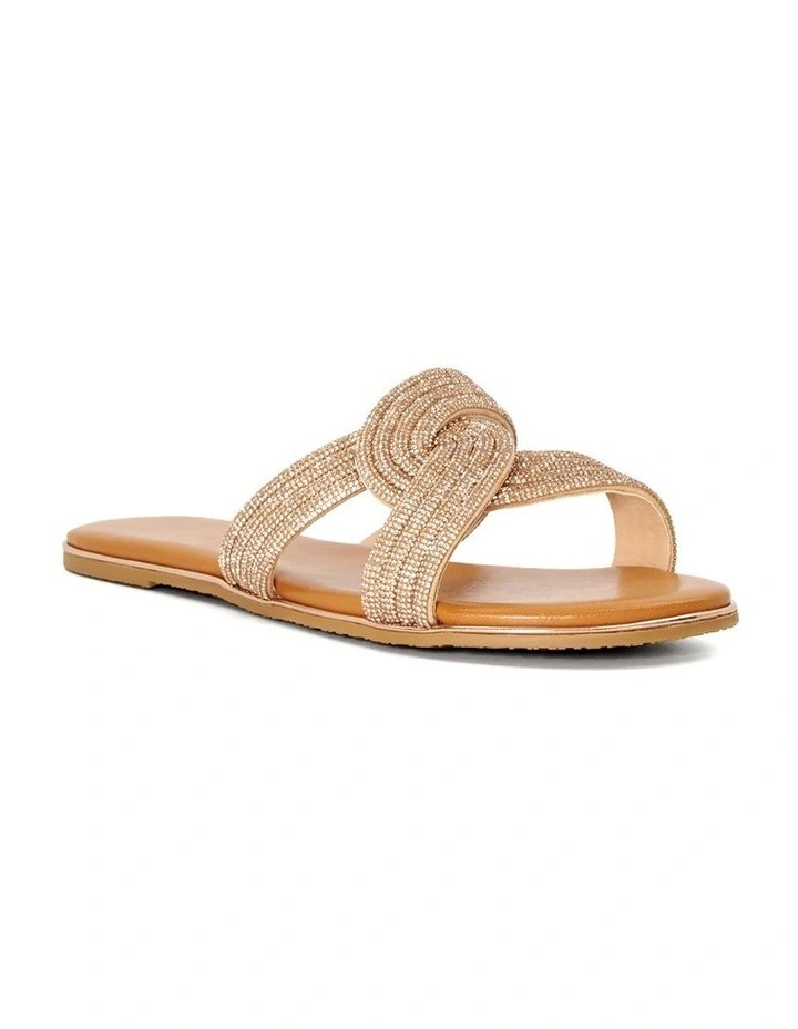 Dune London Lovey Flat Sandal In Rose Gold | MYER