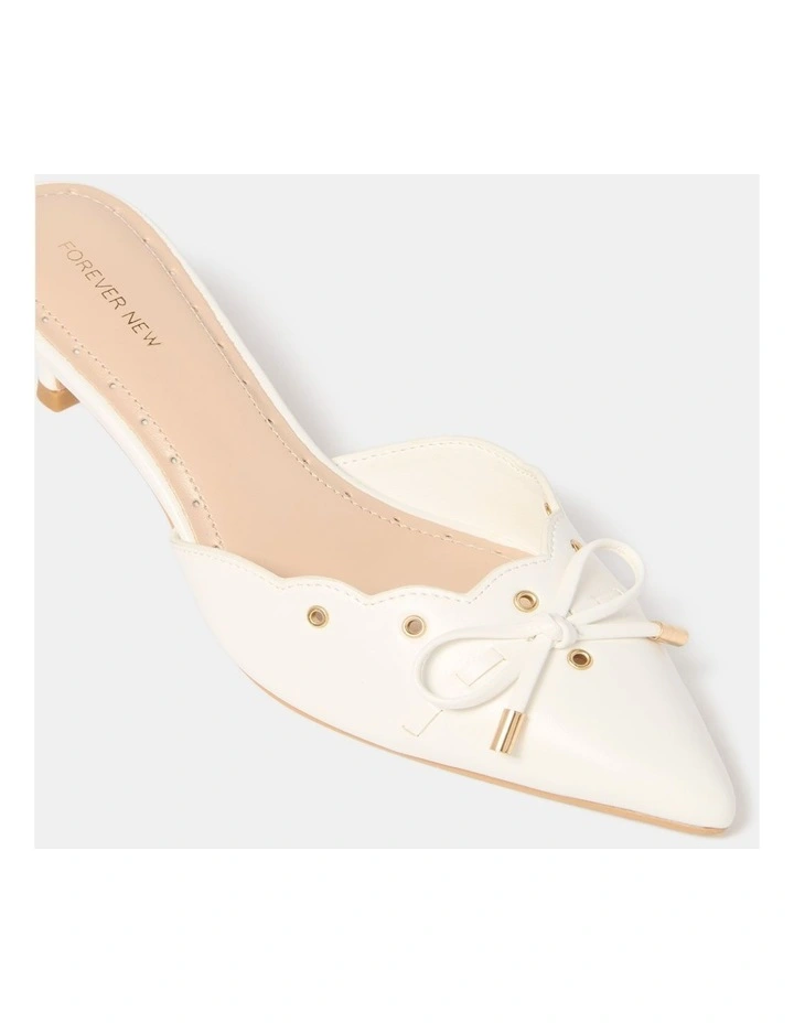 Forever New Marci Scalloped Mules in White | MYER