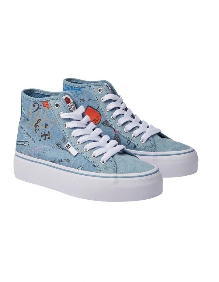 DC Manual Platform High Top Shoes in Heather Dark Denim | MYER