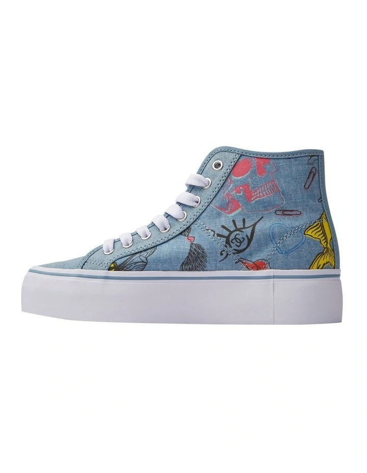 DC Manual Platform High Top Shoes in Heather Dark Denim | MYER
