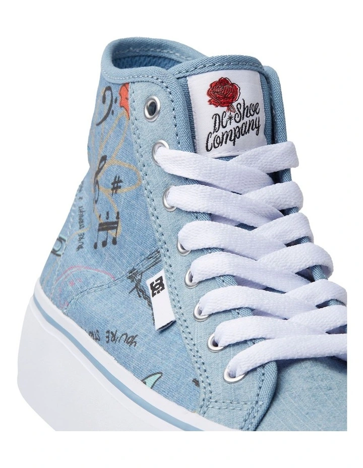 DC Manual Platform High Top Shoes in Heather Dark Denim | MYER