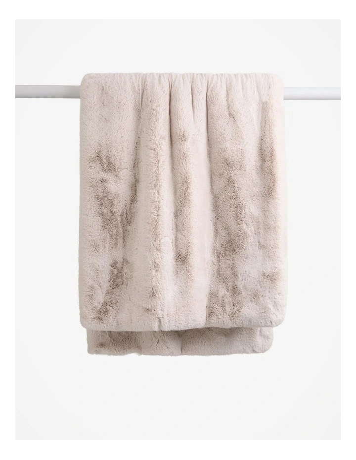 Country Road Hailey Recycled Polyester Blend Fur Throw in Snow | MYER