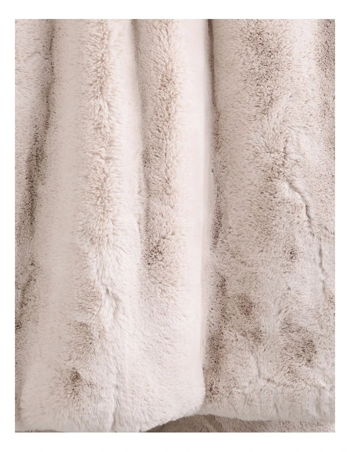 Country Road Hailey Recycled Polyester Blend Fur Throw in Snow | MYER