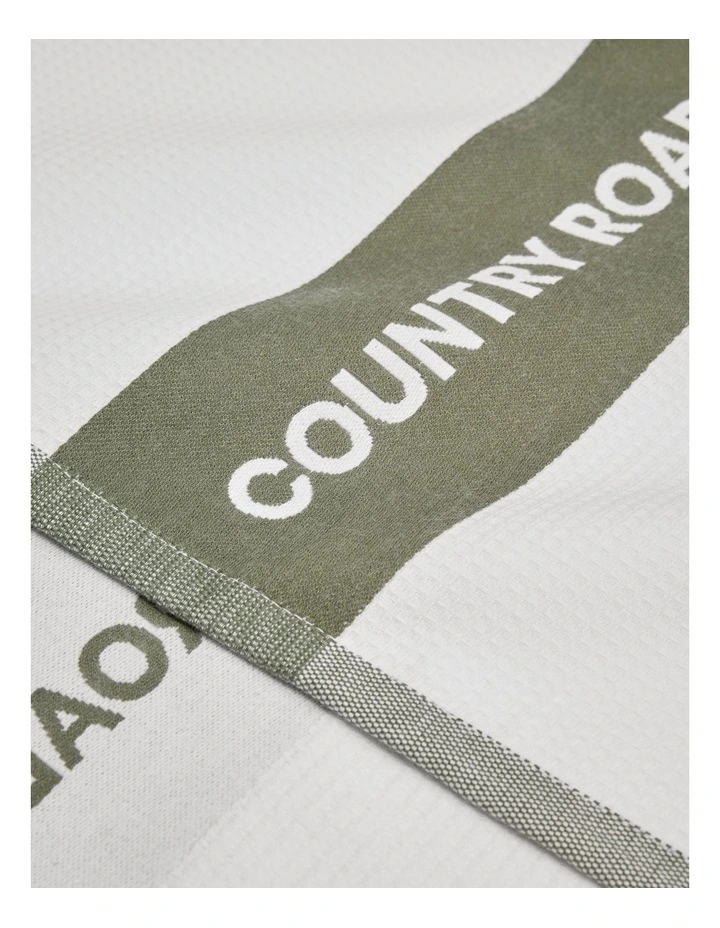 Country Road Cr Logo Australian Cotton Tea Towel In Juniper | MYER