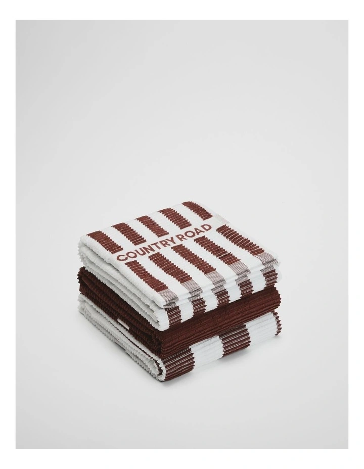 Country Road Stripe Verified Australian Cotton Tea Towel Pack Of 3 in ...