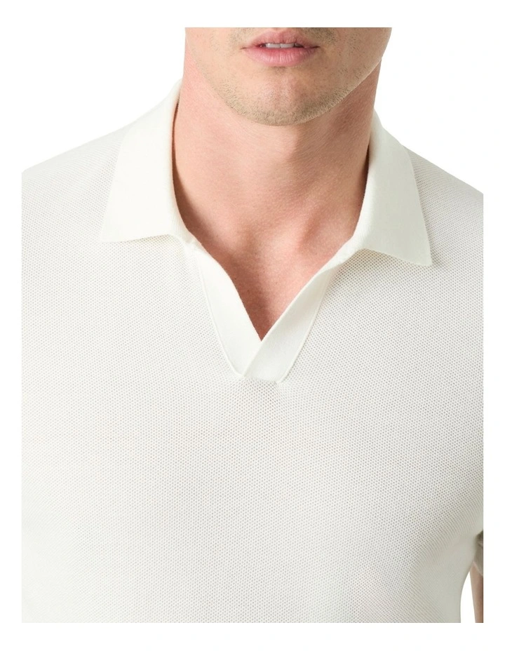 MJ Bale Gresham Pique Polo Shirt in White | MYER