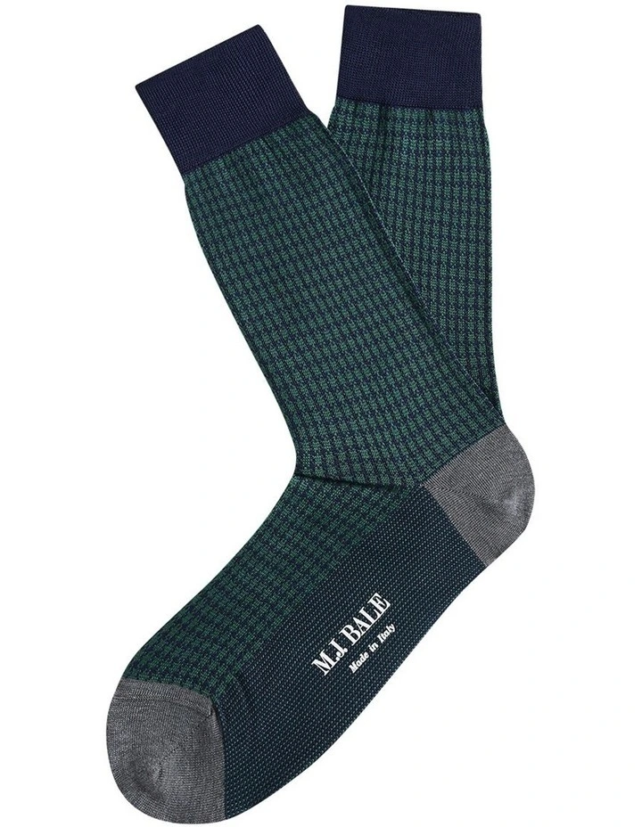 MJ Bale Dolci Sock In Green Dark Grey | MYER