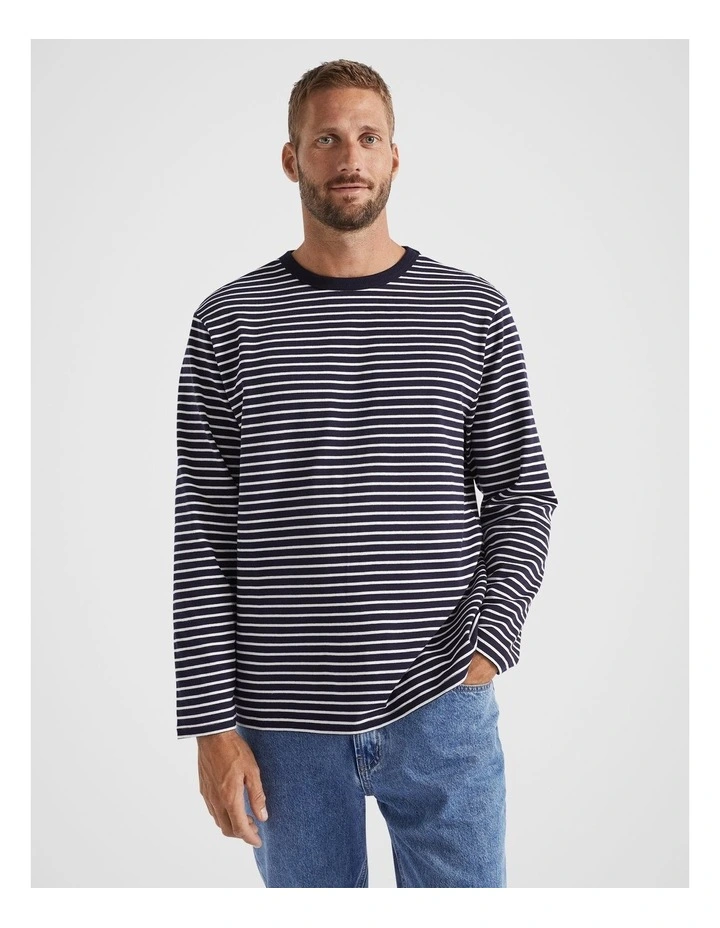 Seed Heritage Breton Stripe Tee in Midnight | MYER
