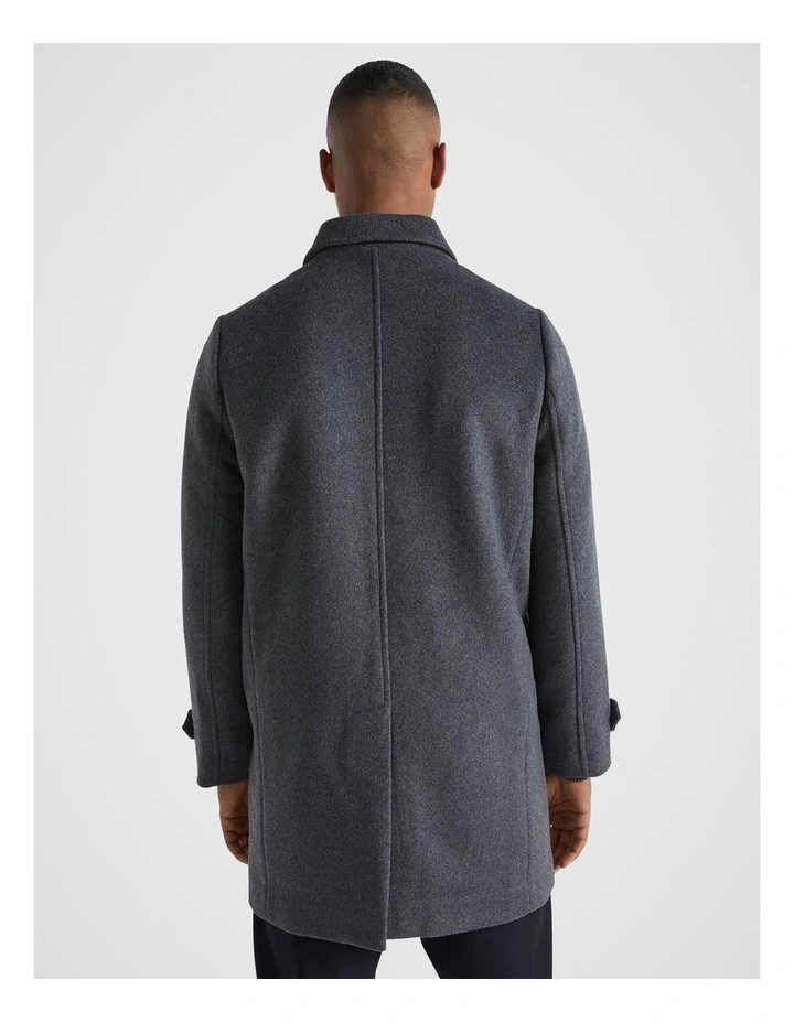 Seed Heritage Wool Mac Coat In Charcoal | MYER