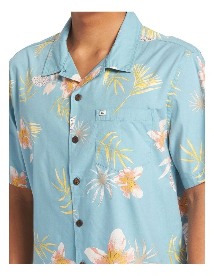 Quiksilver Tropical Floral Short Sleeve Shirt in Reef Waters | MYER