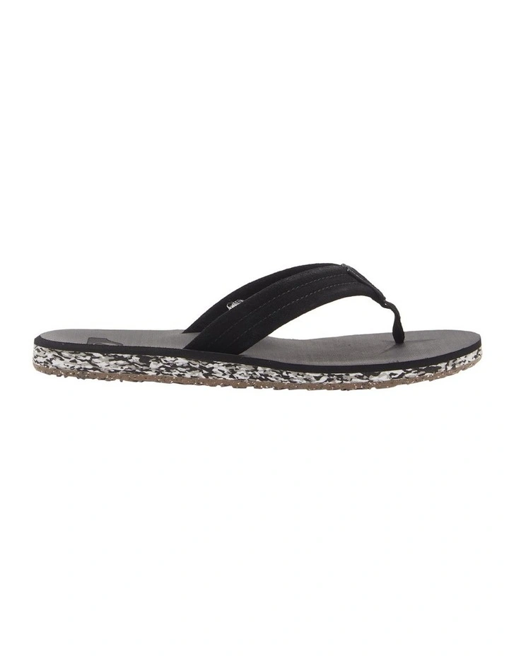 Quiksilver Carver Suede Recycled Sandals in Black | MYER