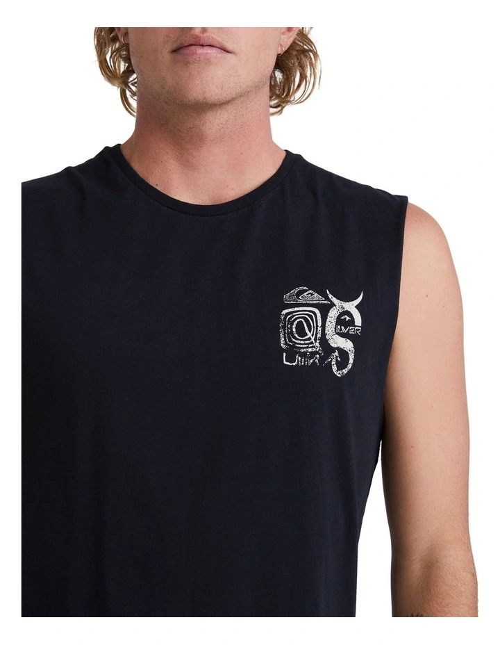 Quiksilver Static Script Muscle in Black | MYER